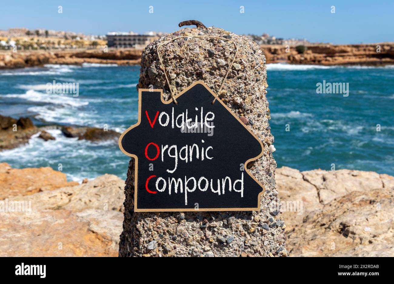 VOC volatile organic compound symbol. Concept words VOC volatile ...