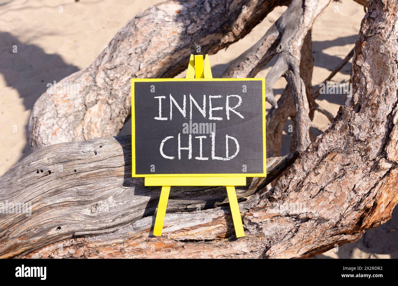 Inner child symbol. Concept words Inner child on beautiful black yellow ...