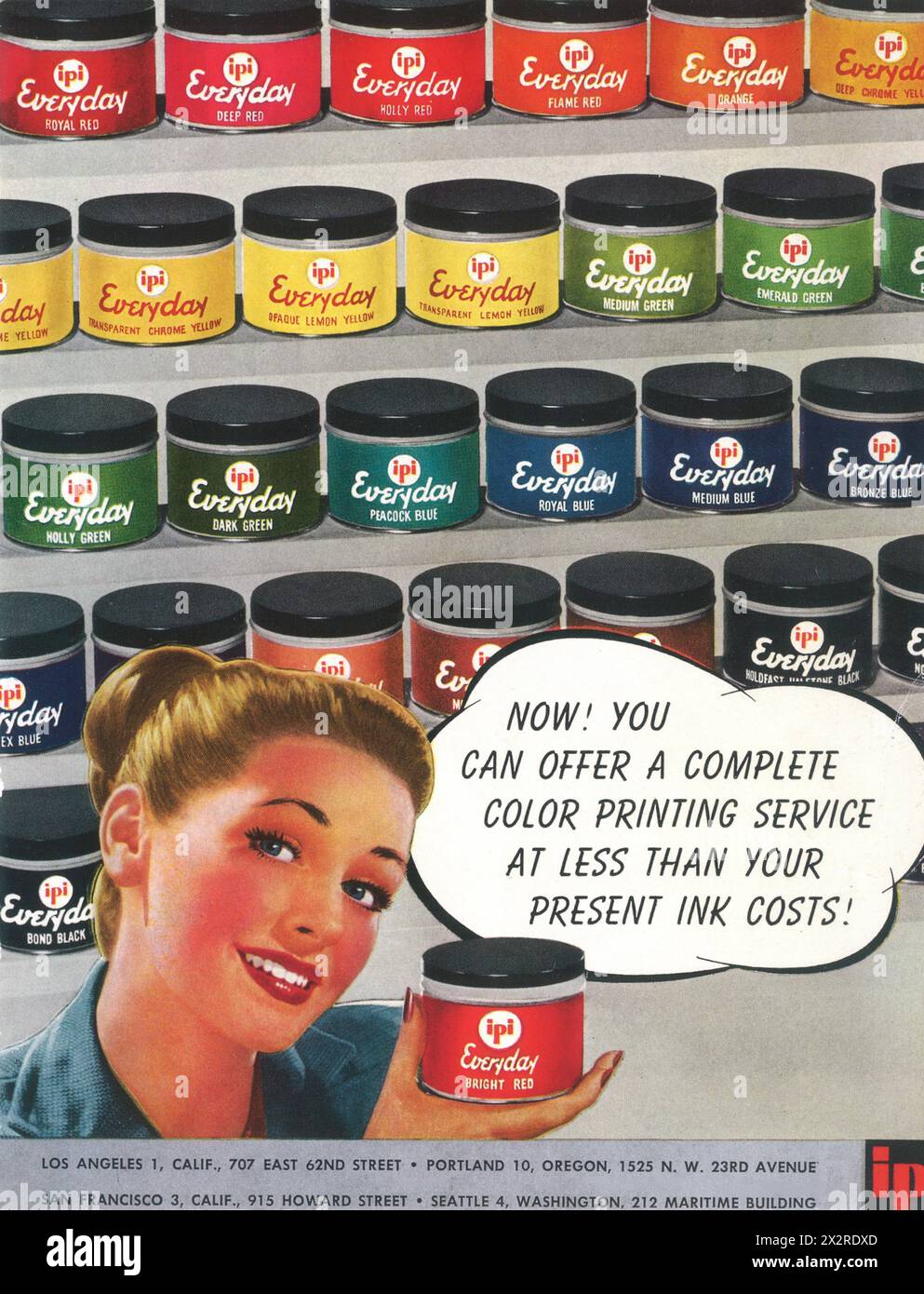 1950s IPI Everyday ink ad Stock Photo - Alamy