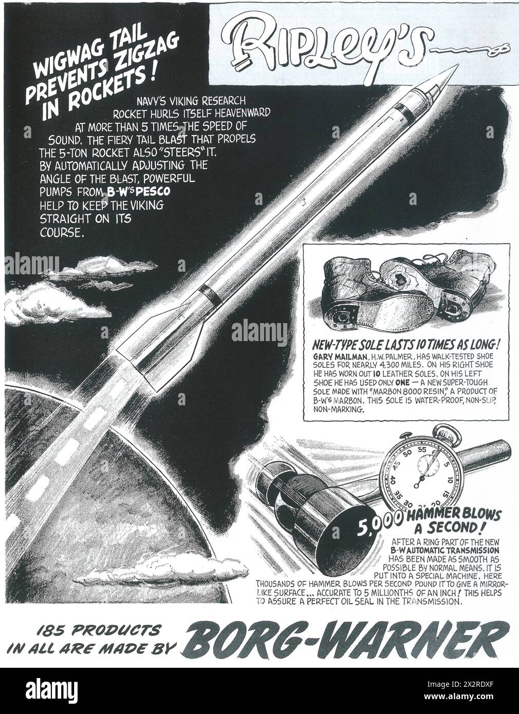 1950s Borg-Warner BW Pesco for Ripley's rocket, B-W automatic ...