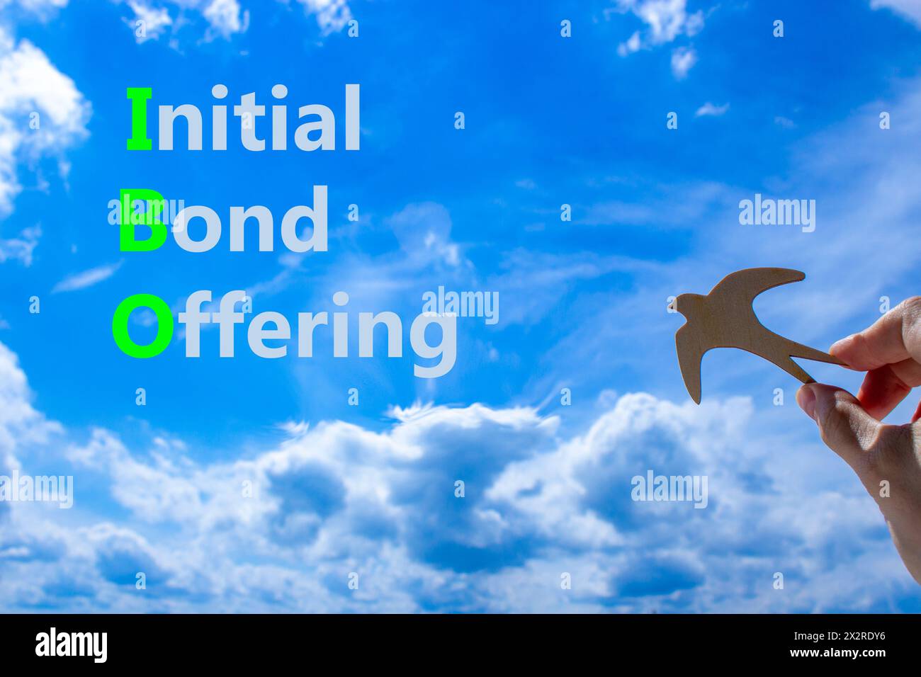 IBO initial bond offering symbol. Concept words IBO initial bond ...