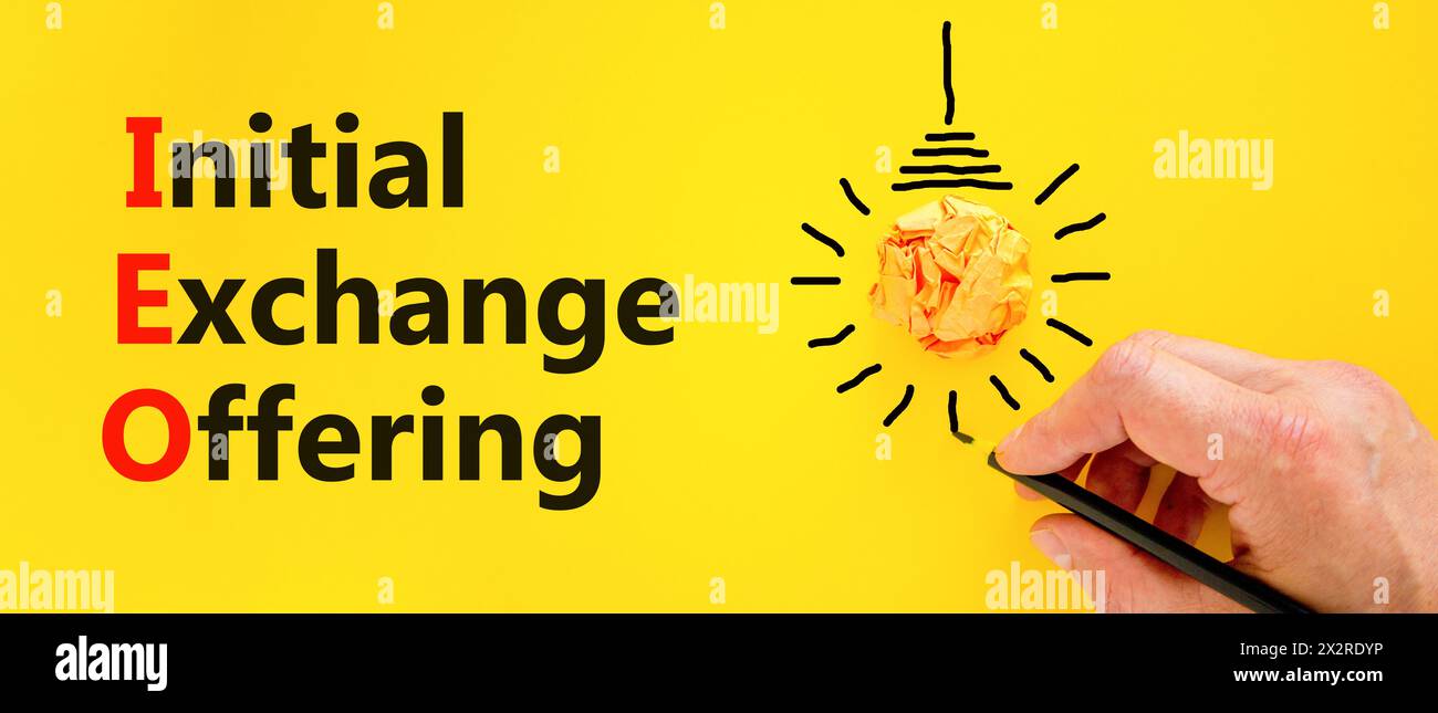 IEO initial exchange offering symbol. Concept words IEO initial ...