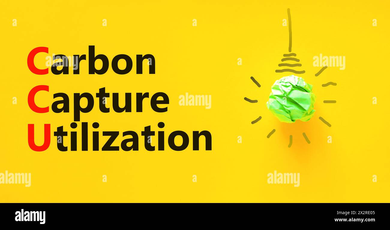 CCU Carbon capture utilization symbol. Concept words CCU Carbon capture ...