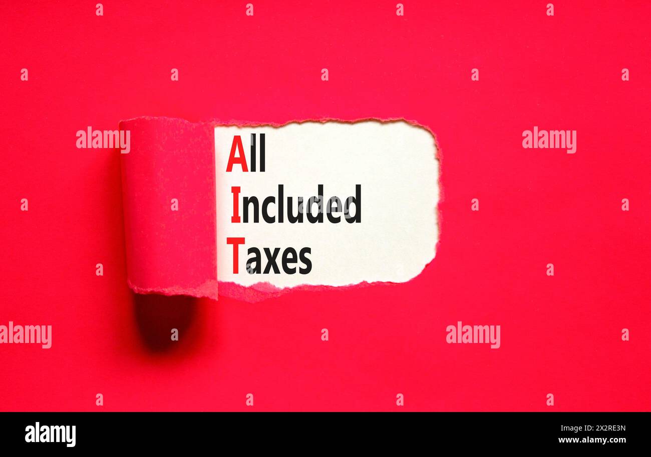 AIT All included taxes symbol. Concept words AIT All included taxes on ...