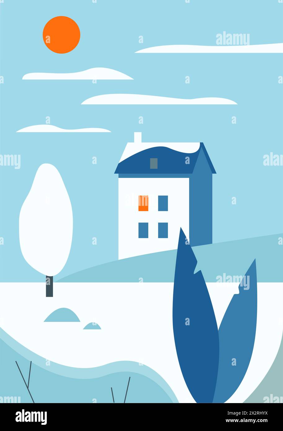 Farm snow cover Stock Vector Images - Alamy