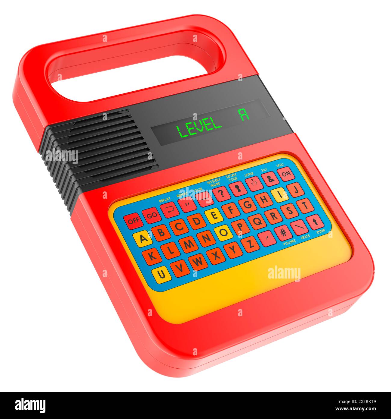 Speak Electronic Learning Toy, vintage. 3D rendering isolated on white ...