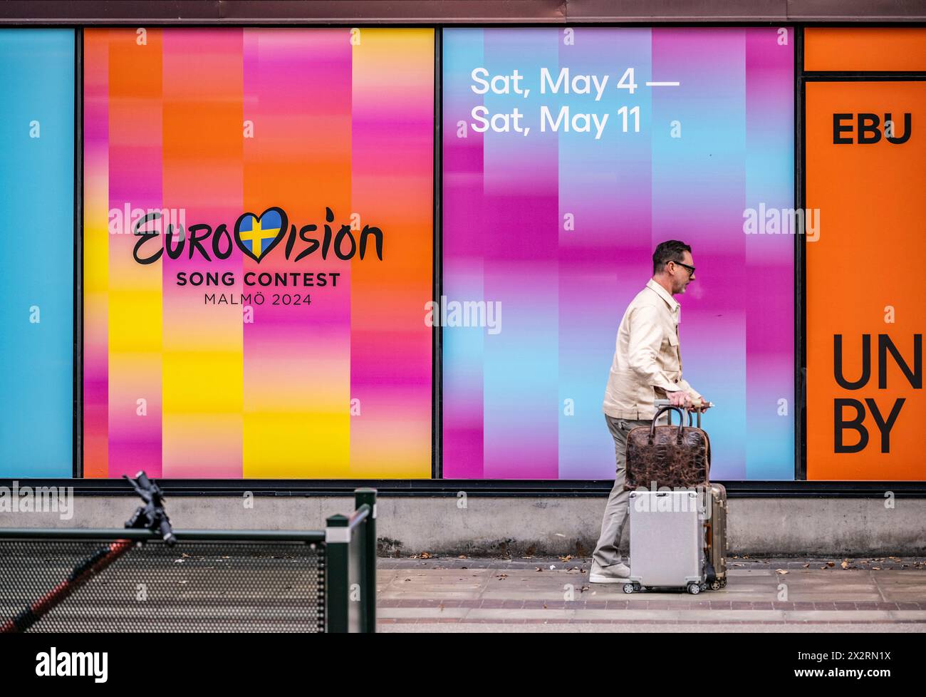 MALMÖ 2024-04-23Advertising for the Eurovision Song Contest ( ESC ) on ...