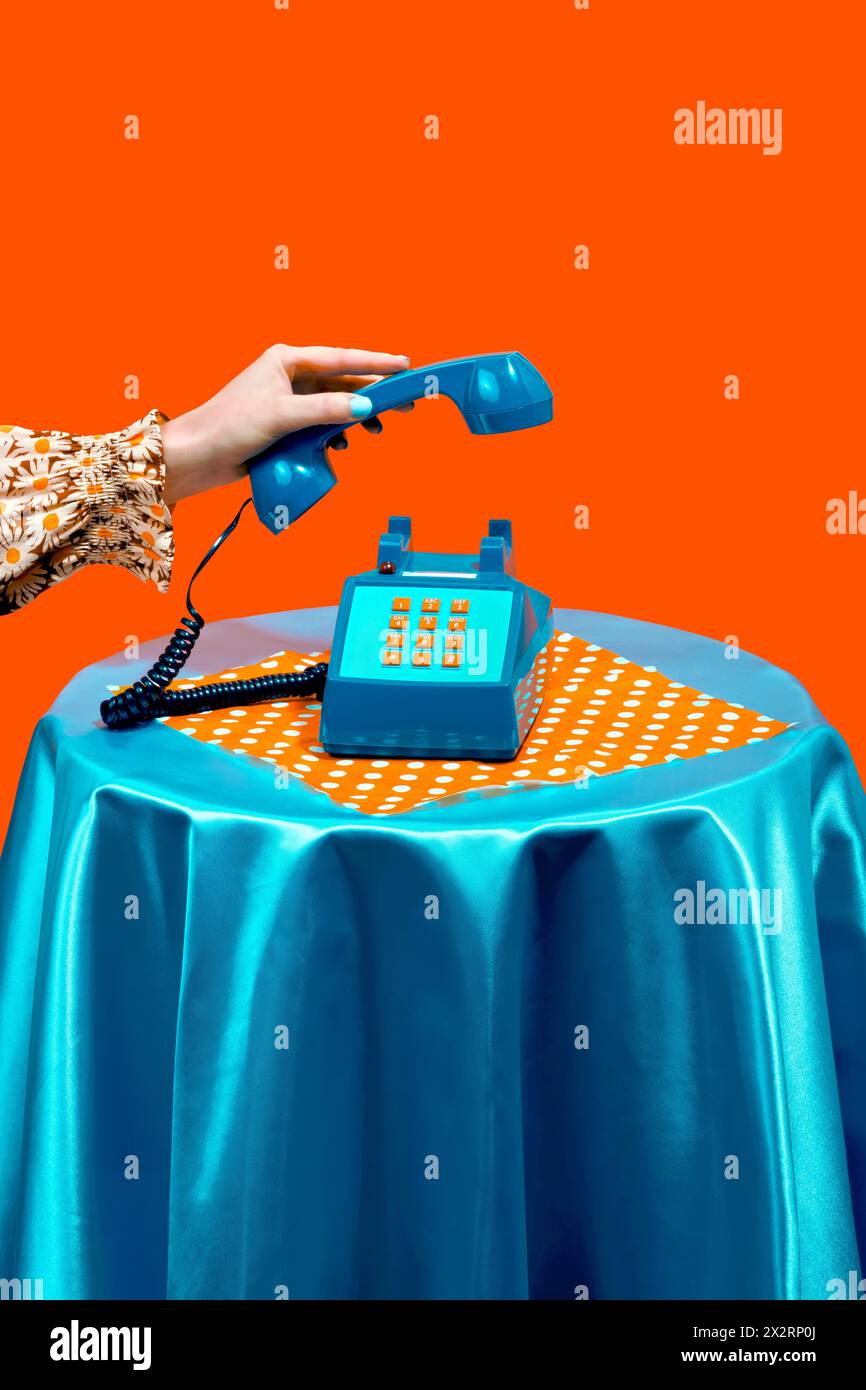 Telephone landline blue hi-res stock photography and images - Alamy