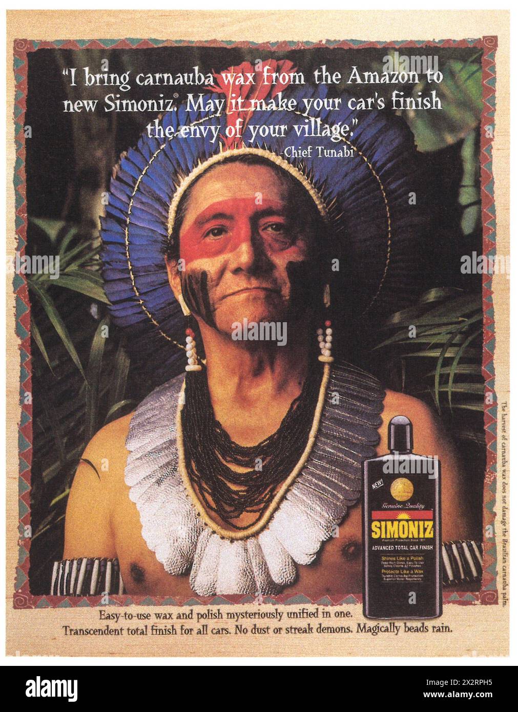 1995 Simoniz Advanced Total Car Finish Ad with Chief Tunabi Stock Photo ...