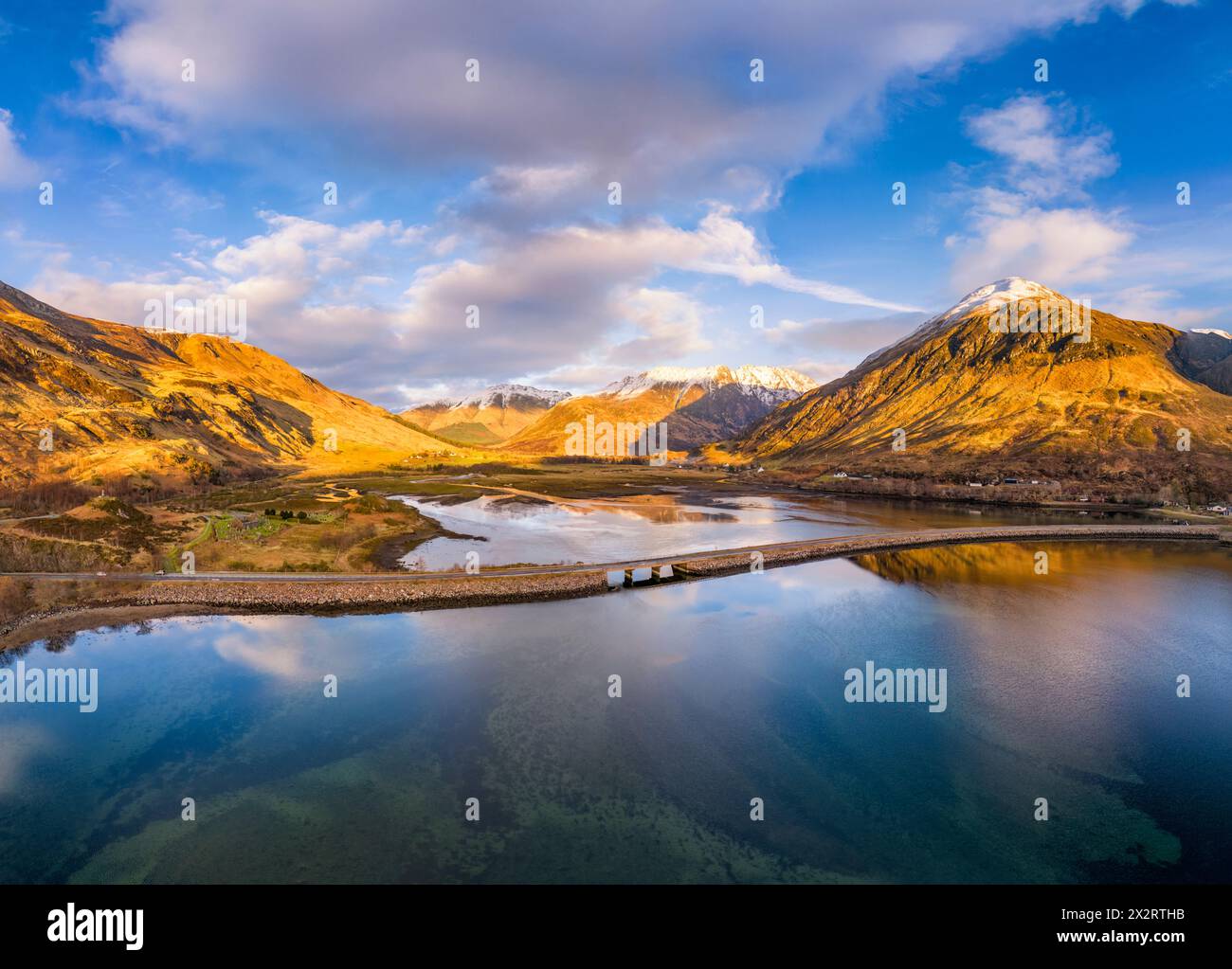 UK, Scotland, Aerial view of Clachan Duich Bridge on A87 road Stock ...