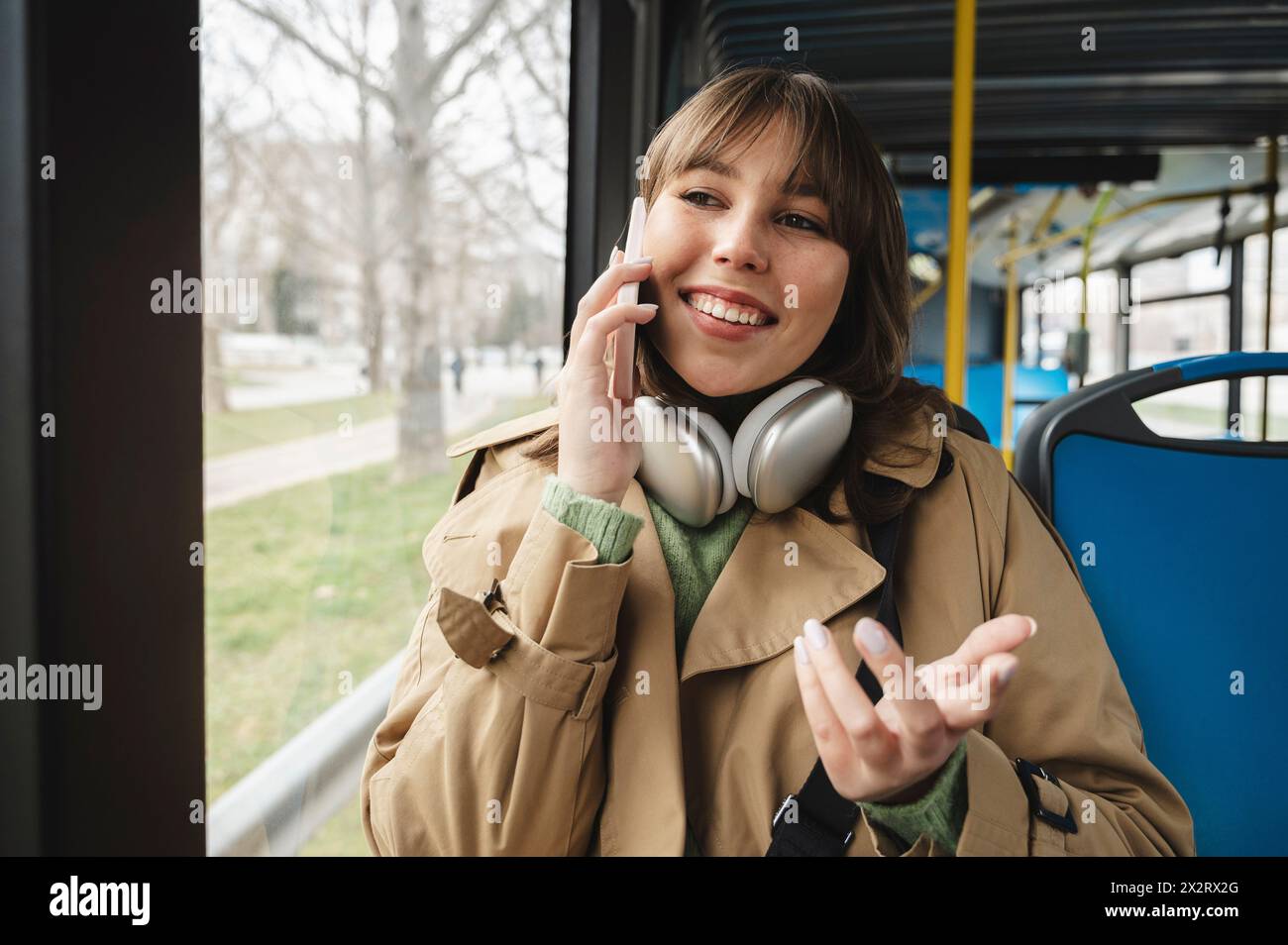 Passenger in bus talking on hi-res stock photography and images - Alamy
