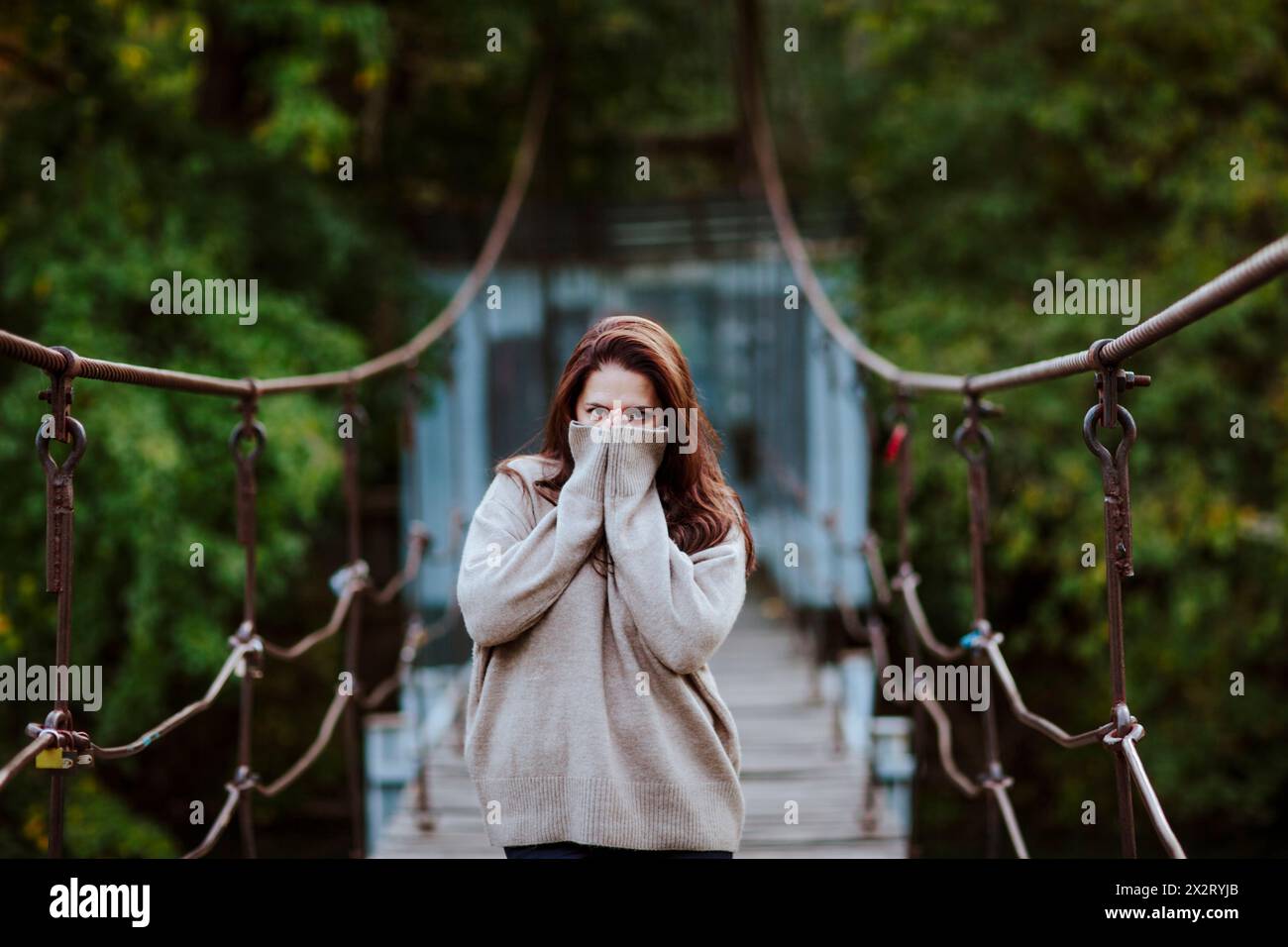 Woman covering face shock hi-res stock photography and images - Alamy