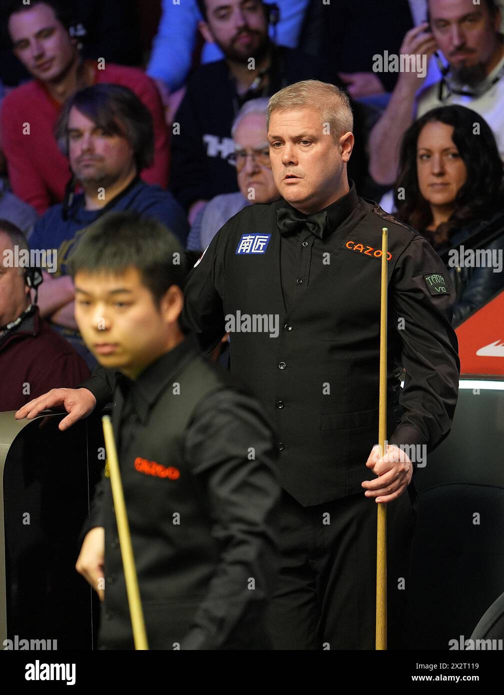 Robert Milkins during his match against Pang Junxu on day four of the ...