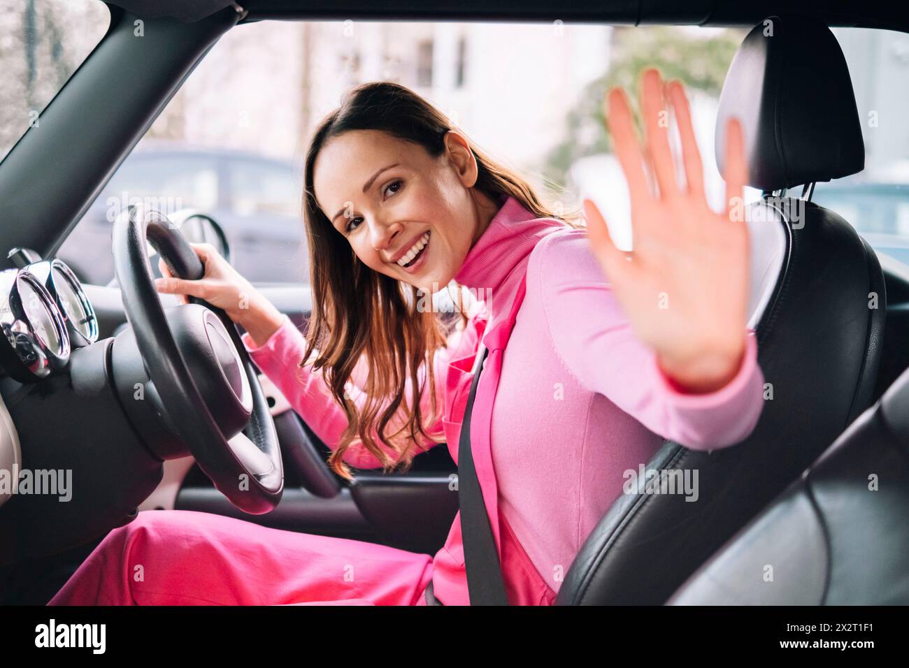Car hand waving hi-res stock photography and images - Alamy