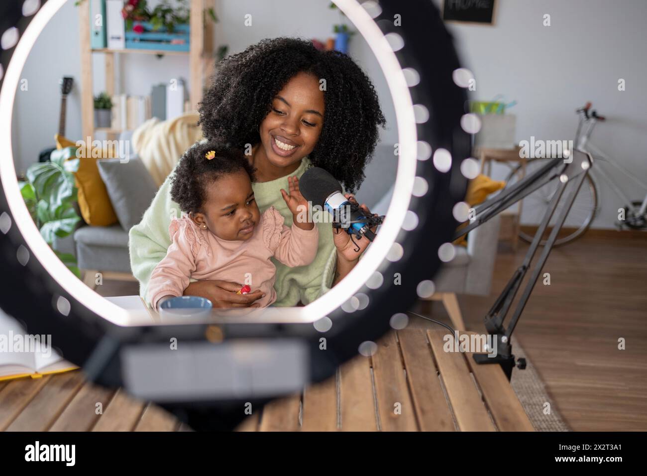Cute baby microphone home hi-res stock photography and images - Alamy