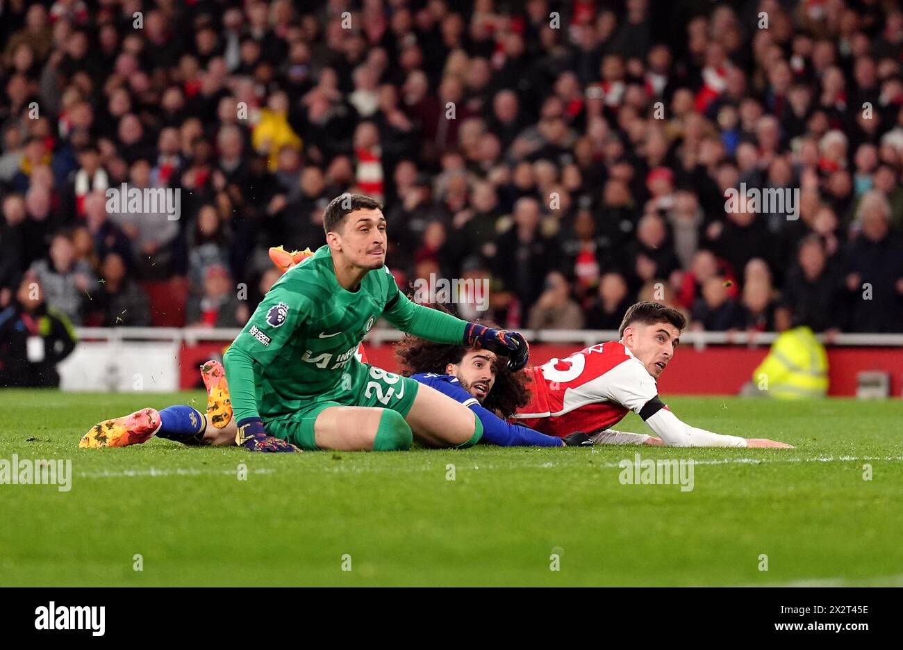 Arsenal's Kai Havertz scores their side's third goal of the game during ...