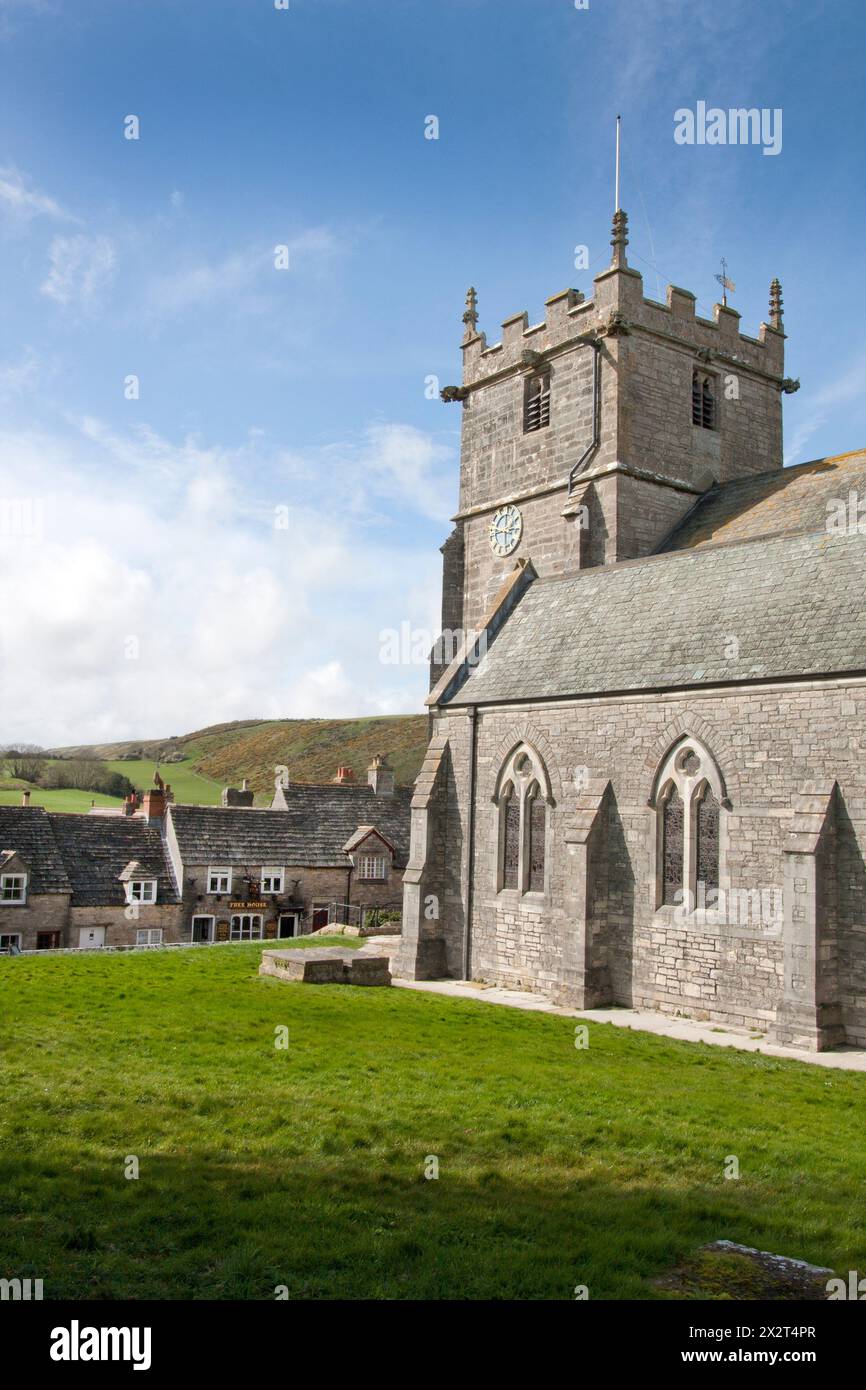 St Edwards Church, Corfe Castle, Isle of Purbeck, Dorset, England Stock ...