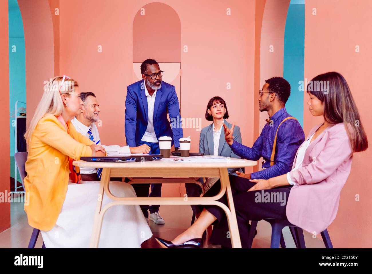 Asian businesswoman talking colleague team hi-res stock photography and ...