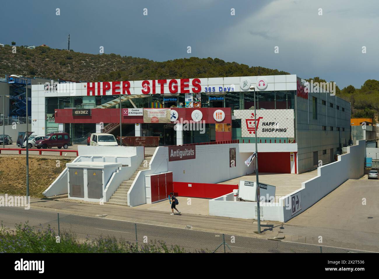 Barcelona, Spain - May 24, 2023: A contemporary two-story commercial ...