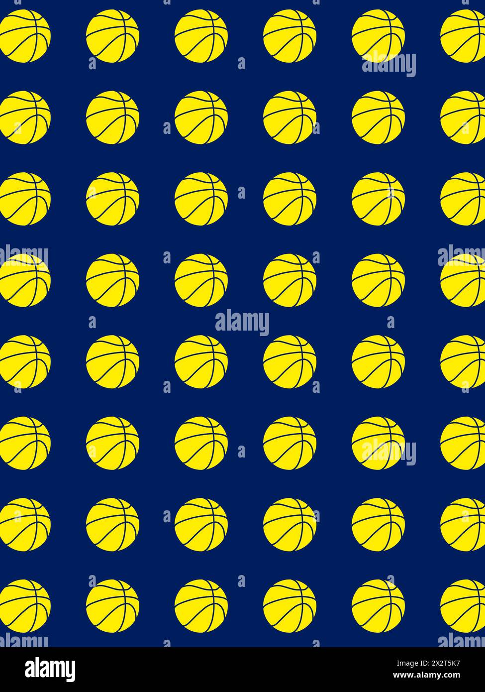 Pattern of yellow basketballs against blue background Stock Photo - Alamy
