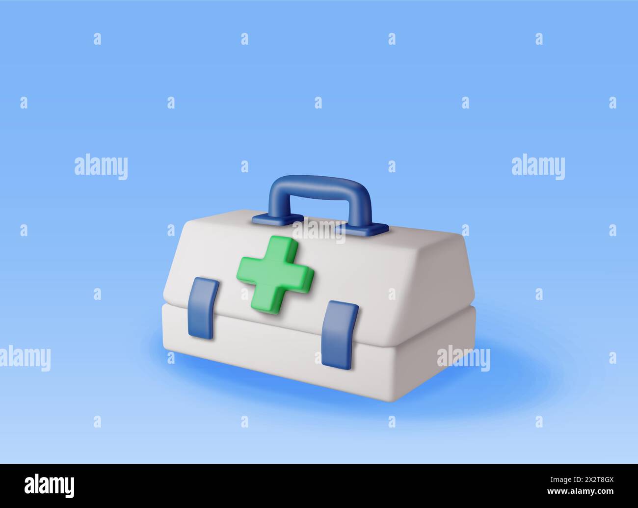 3d First aid kit with green cross isolated Stock Vector Image & Art - Alamy