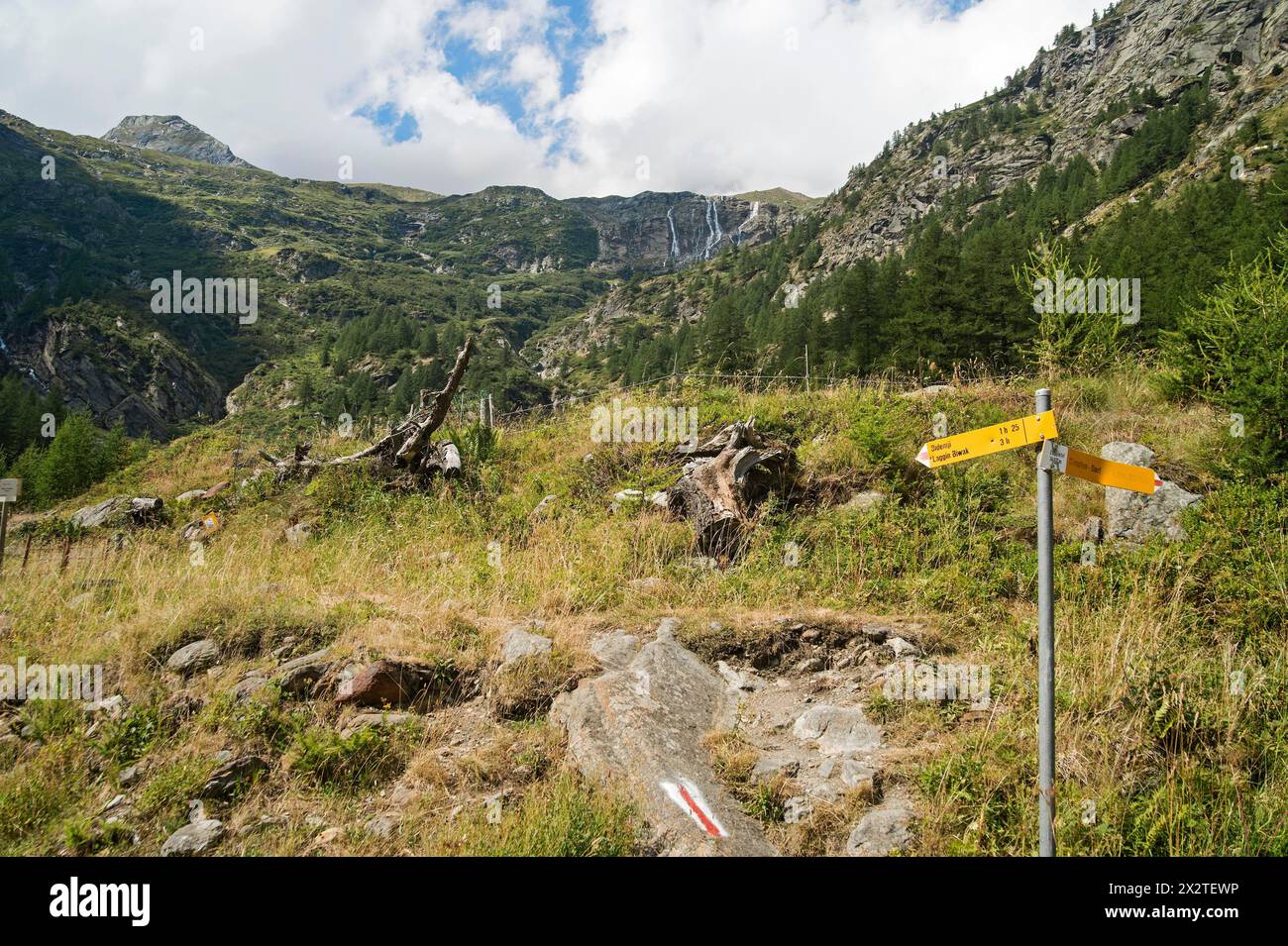 Rear Laggin valley with view of the waterfalls, starting point of the ...