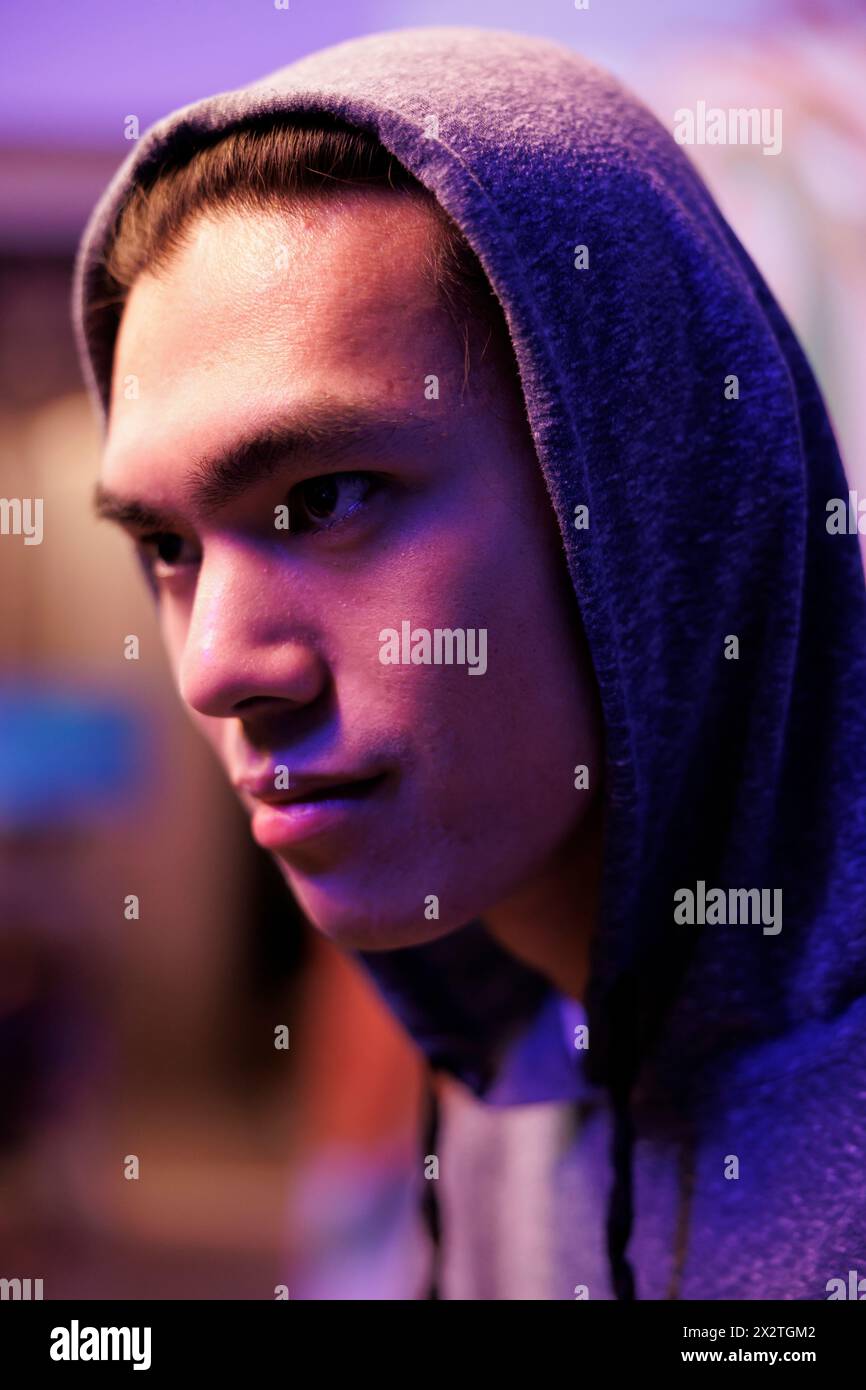 Close up cyber hacker hood hi-res stock photography and images - Alamy