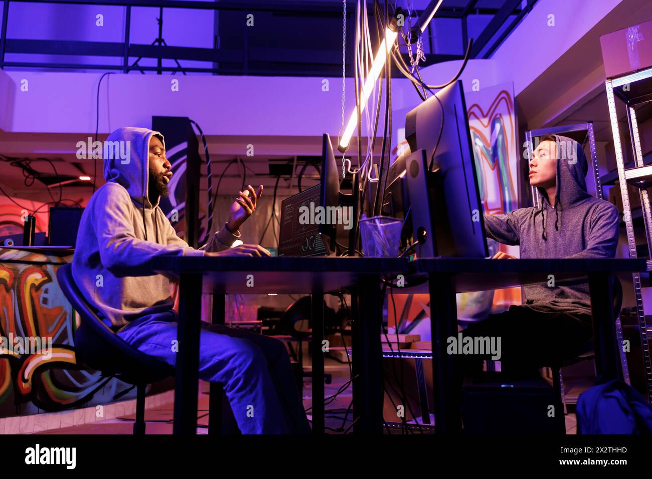 Internet Criminals Breaking Law While Planning Online Scam And Phishing Attack African American