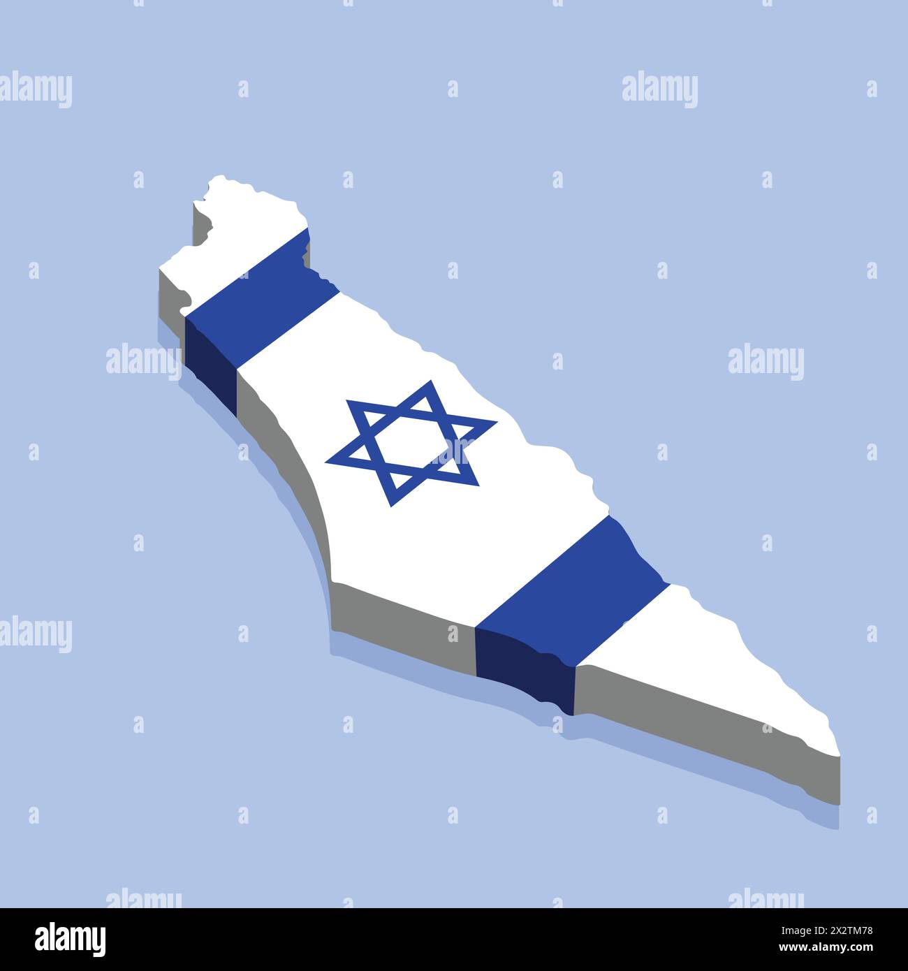 Isolated Israel map 3d vector illustration. Israel map white on blue ... Isolated Israel map 3d vector illustration. Israel map white on blue ...