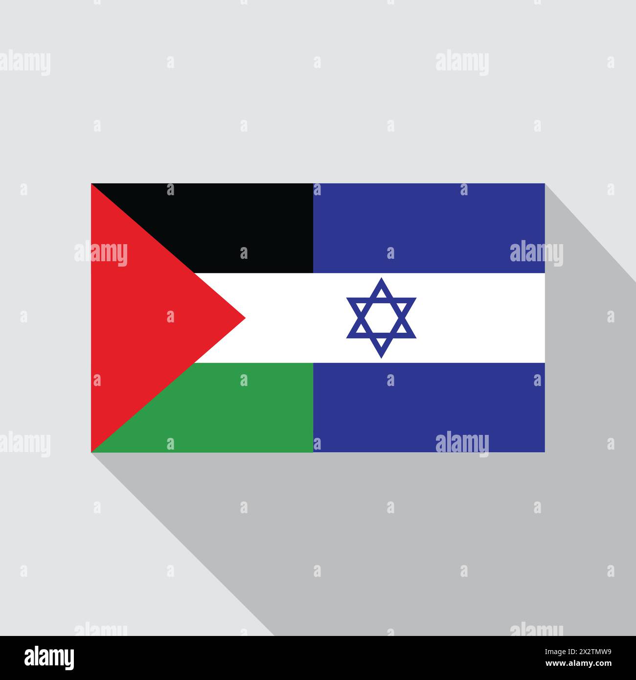 Israel and Palestine flag vector illustration. Israel Palestine ...