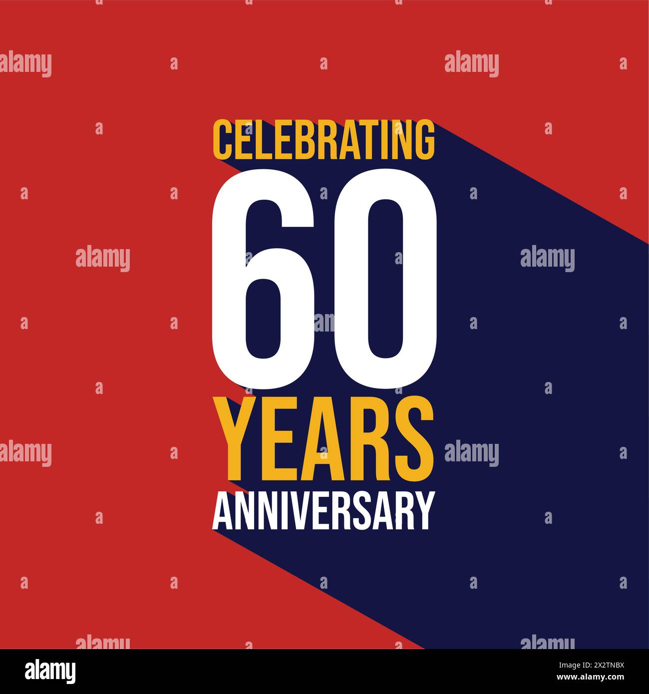 Celebrating 60 years anniversary template design with a long shadow on ... Celebrating 60 years anniversary template design with a long shadow on ...