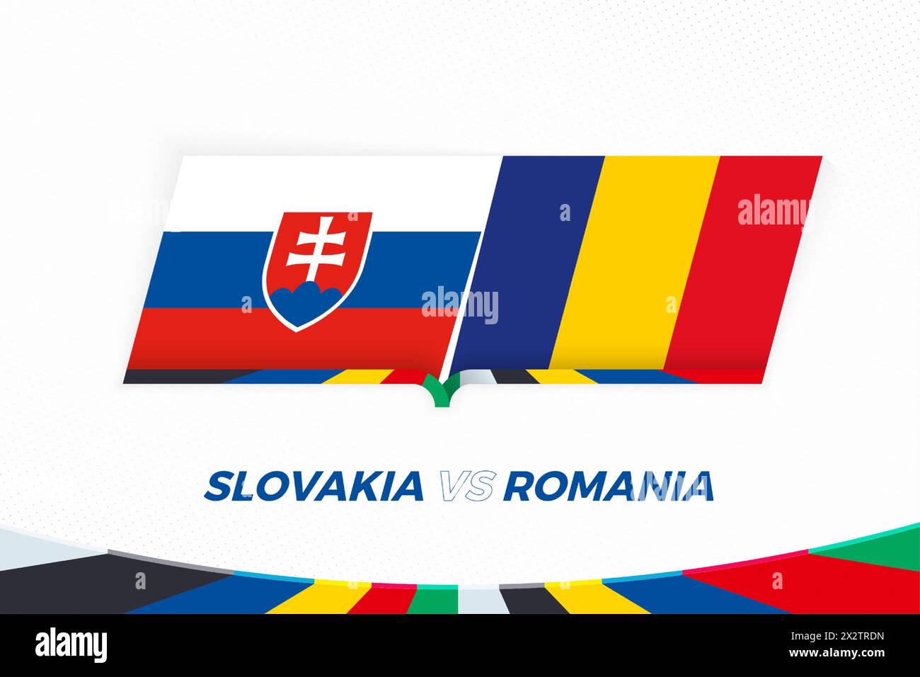 Slovakia vs Romania in Football Competition, Group E. Versus icon on ...