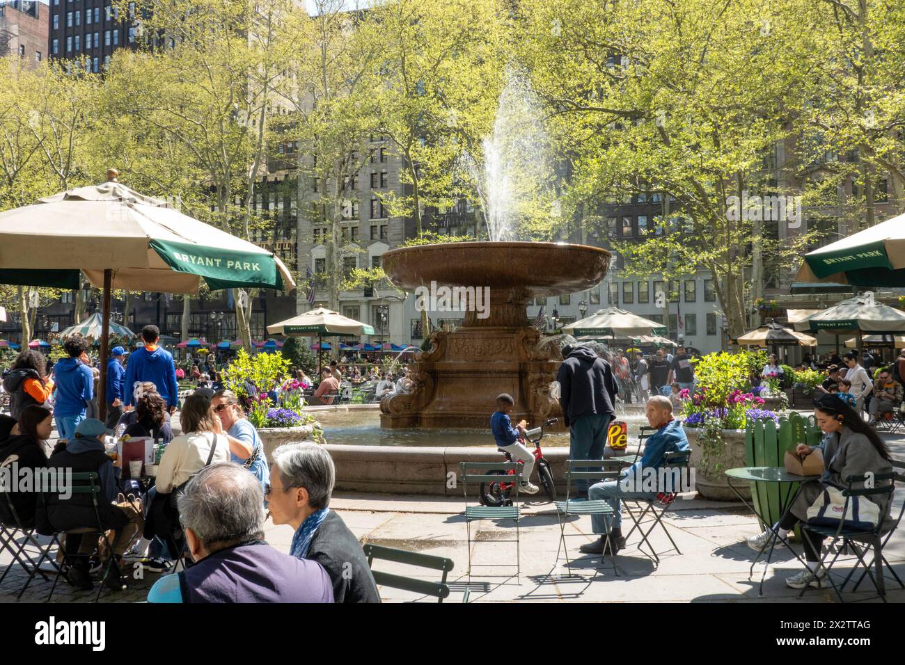 Bryant Park is an urban oasis behind the main building at the New York ...