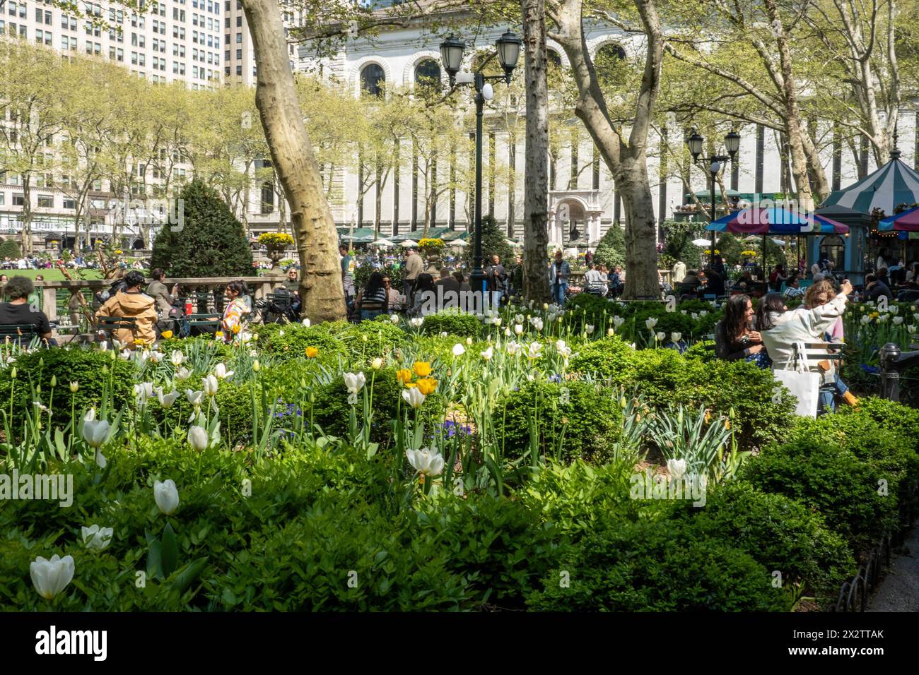 Bryant Park is an urban oasis behind the main building at the New York ...
