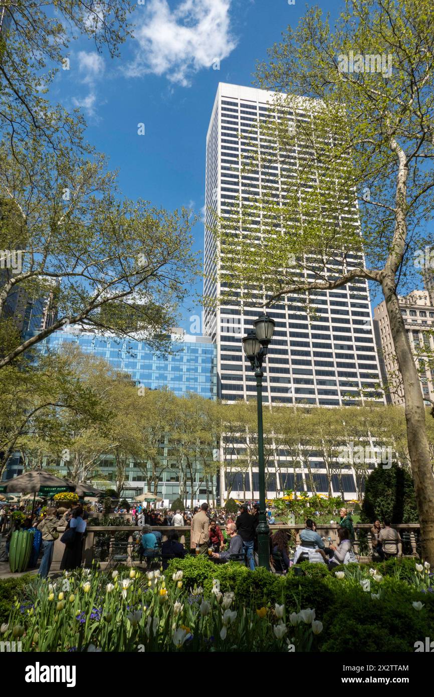 Bryant Park is an urban oasis behind the main building at the New York ...