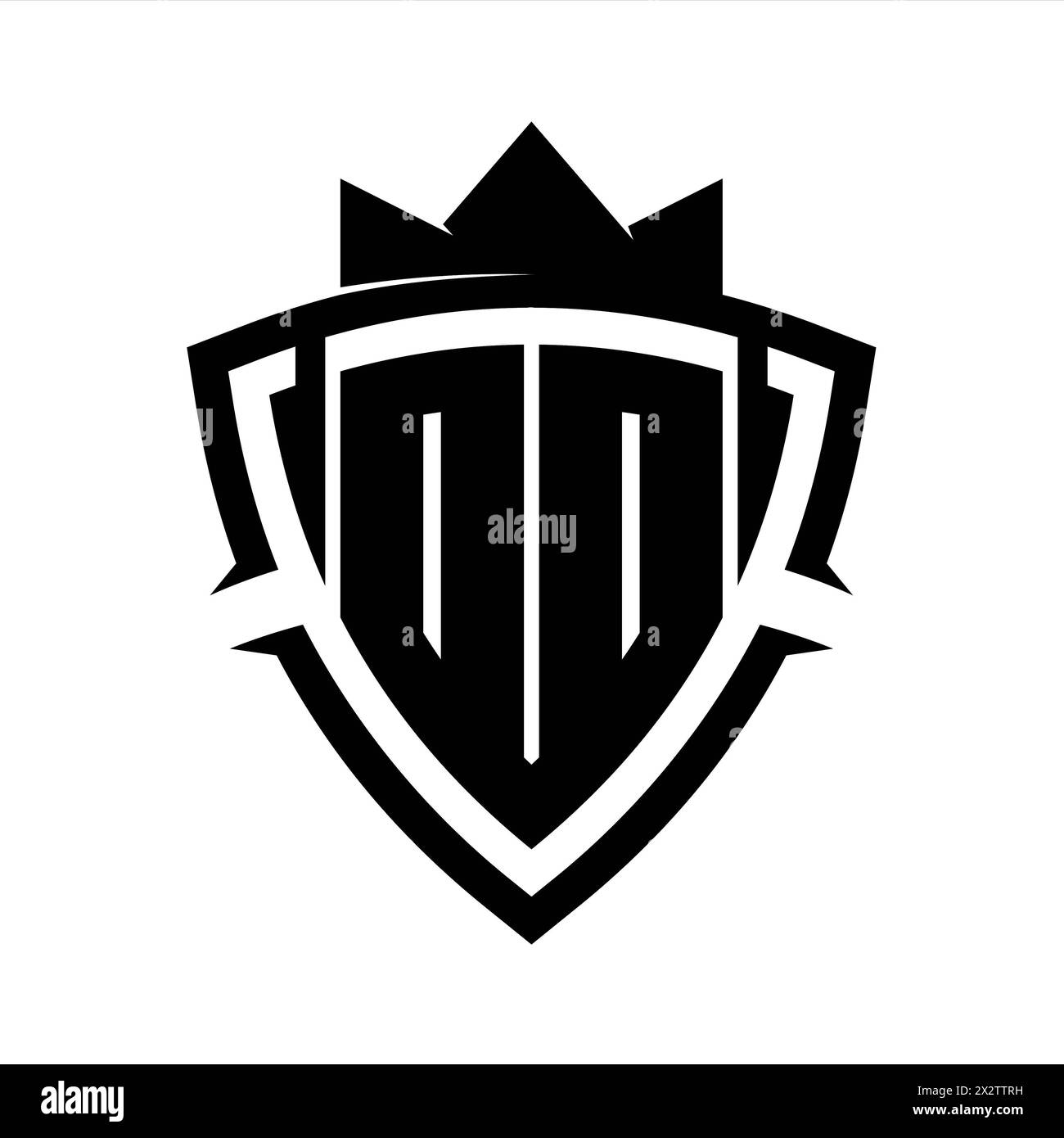 DD Letter bold monogram with triangle curve shield shape with crown ...