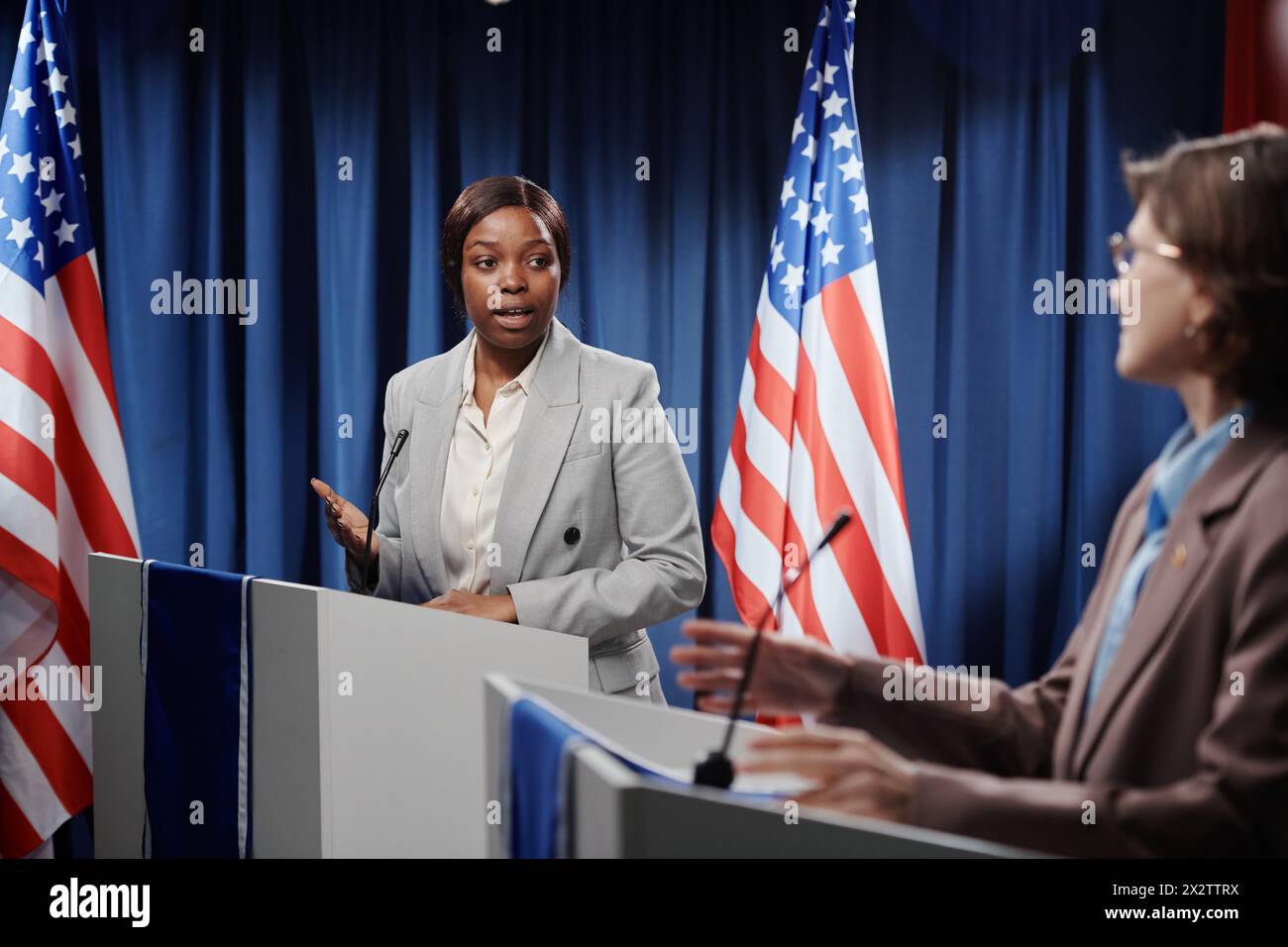 Female politician taking part in hi-res stock photography and images ...