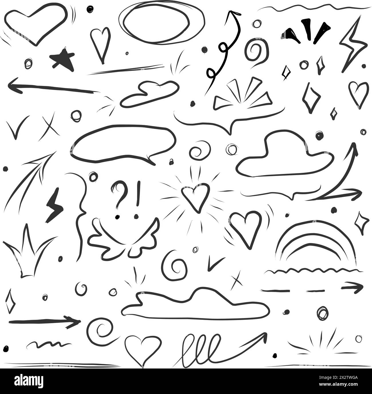 Strokes and highlighting, speech bubbles and underlines, glitter ...