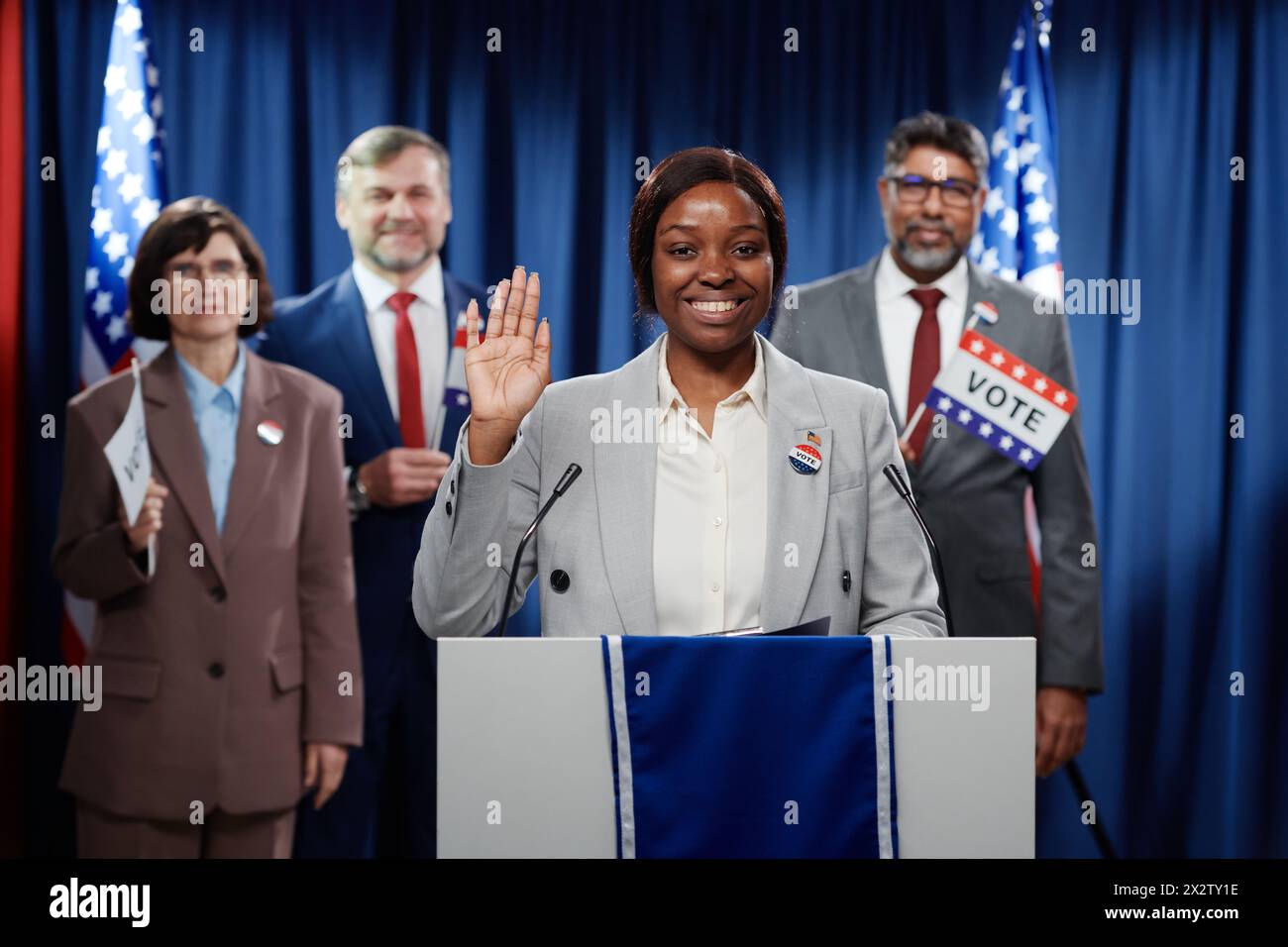 Politician waving hi-res stock photography and images - Alamy