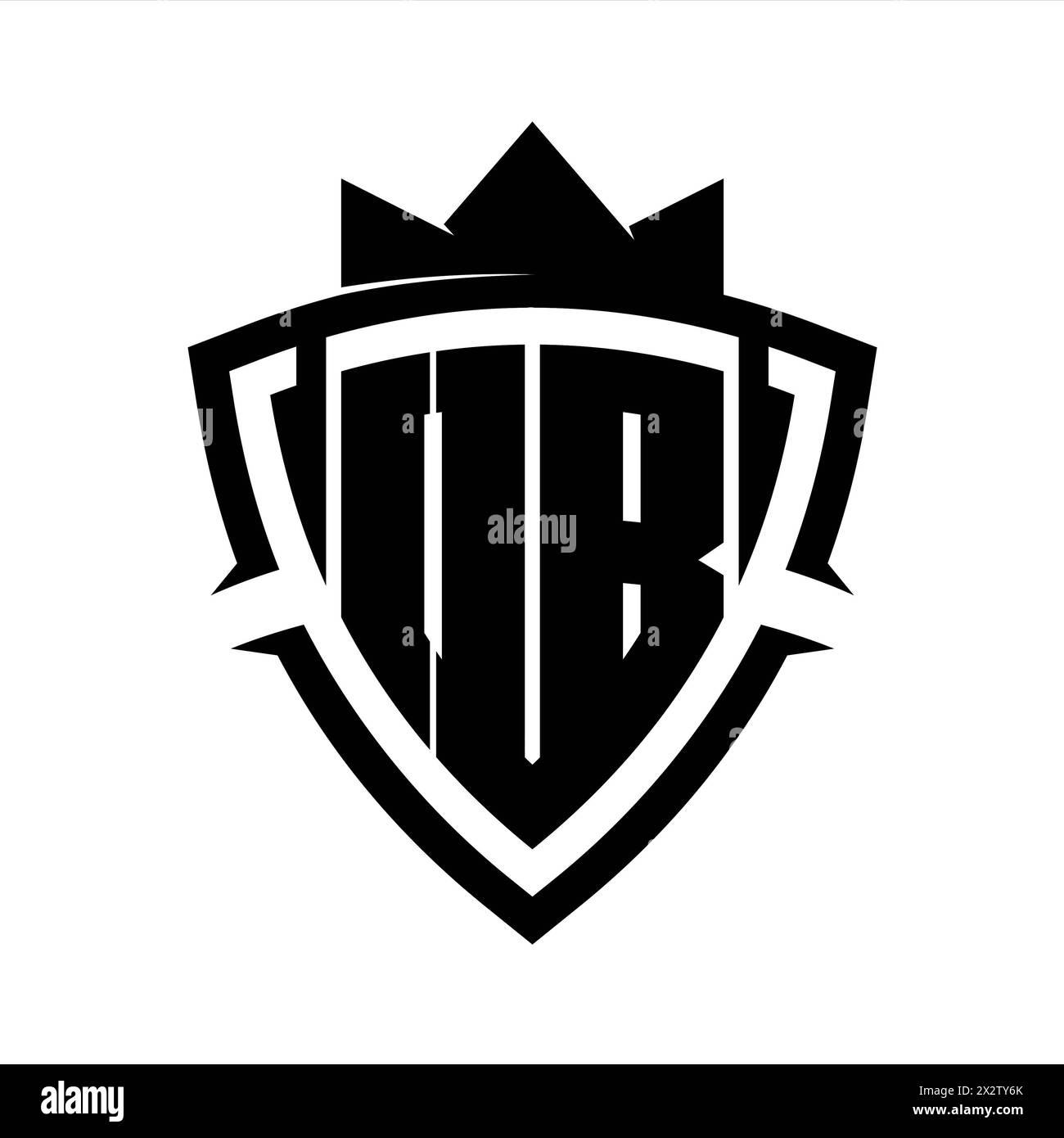 OB Letter bold monogram with triangle curve shield shape with crown ...