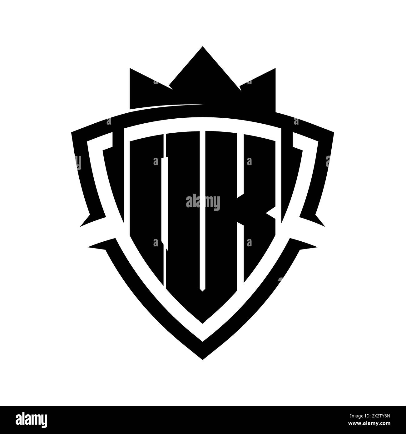 OK Letter bold monogram with triangle curve shield shape with crown ...