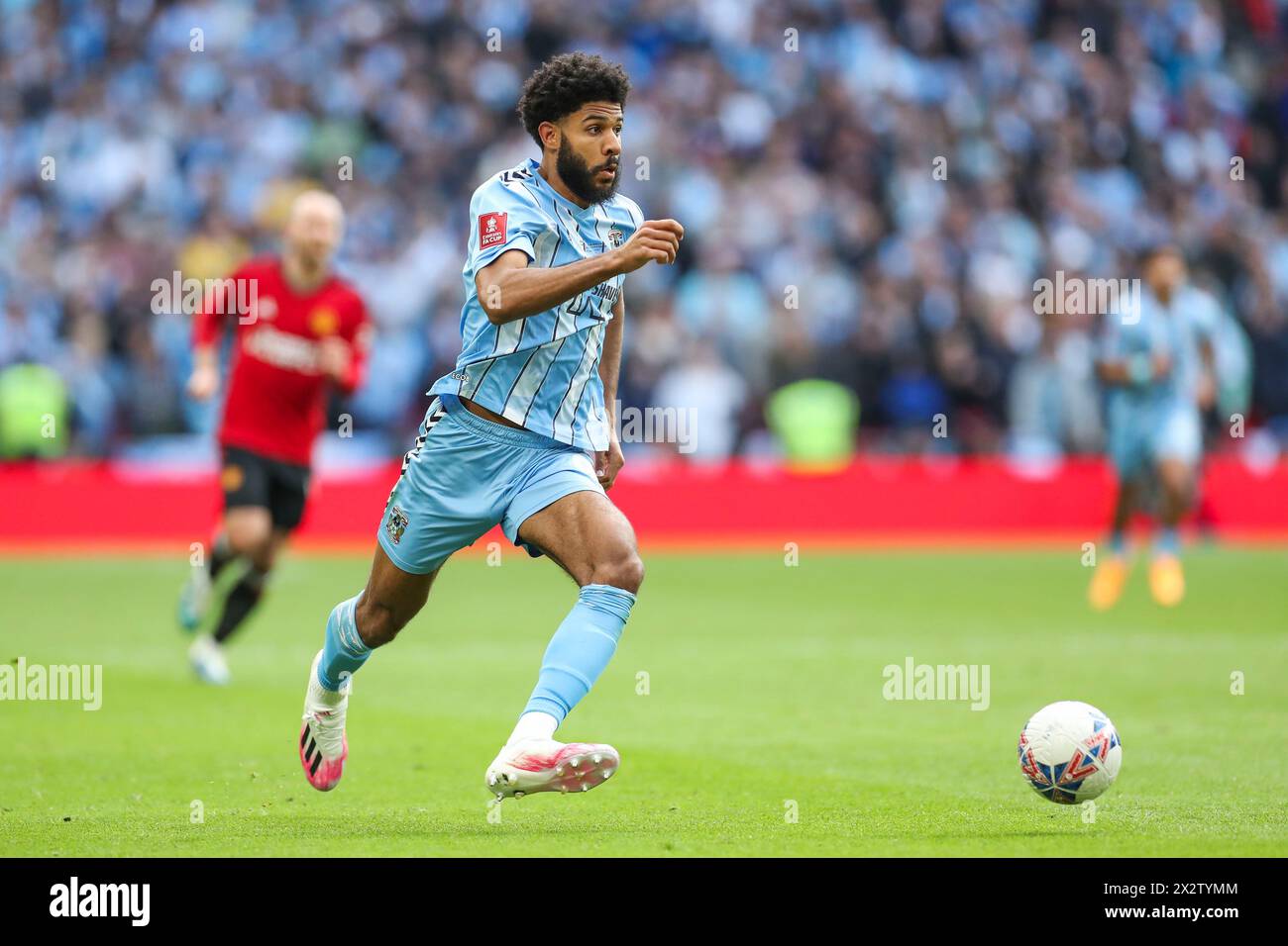 London, UK. 21st Apr, 2024. Coventry City forward Ellis Simms (9) in ...
