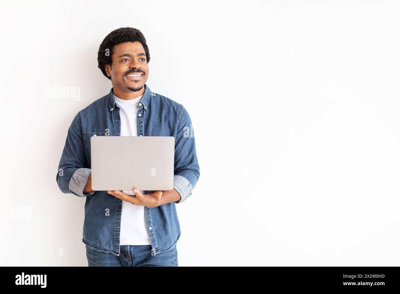 Remote work laptop portrait Cut Out Stock Images & Pictures - Alamy