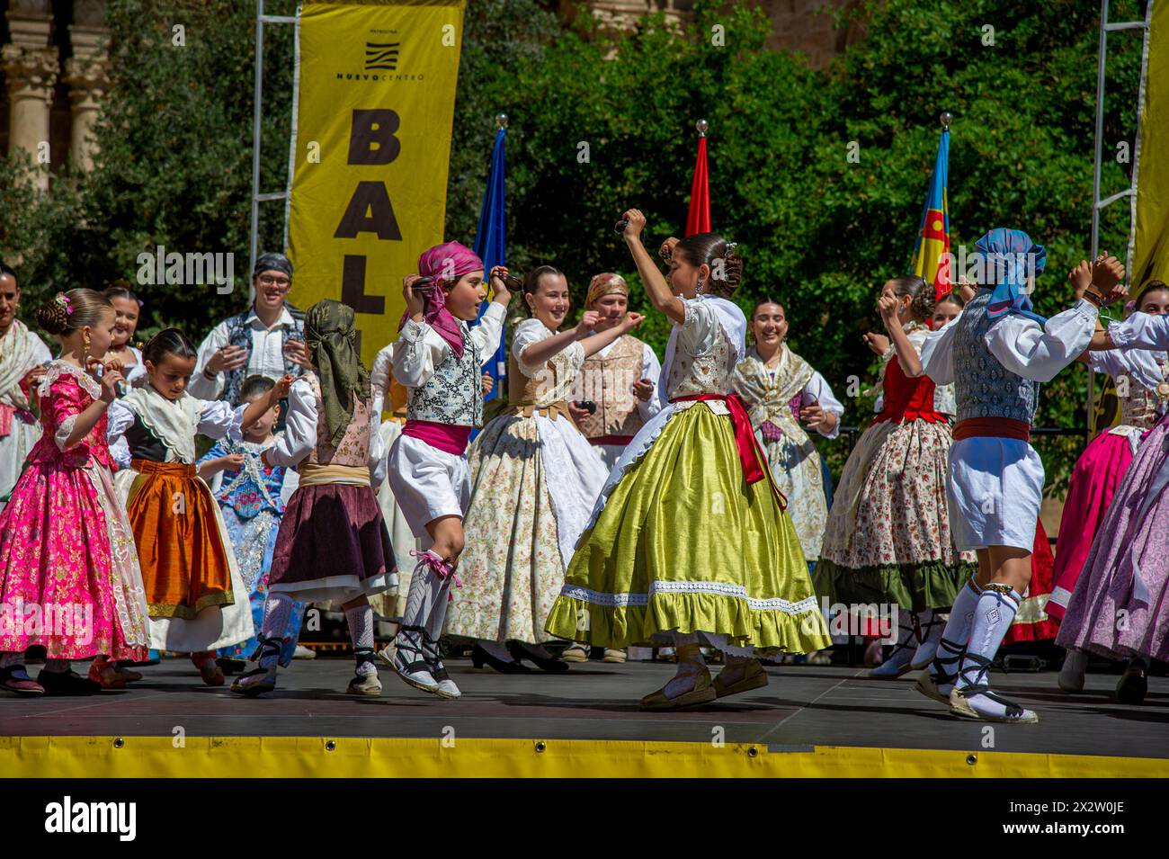APRIL- 15 -2024 -Valencia -Spain-Ordinary locals dressed in traditional ...