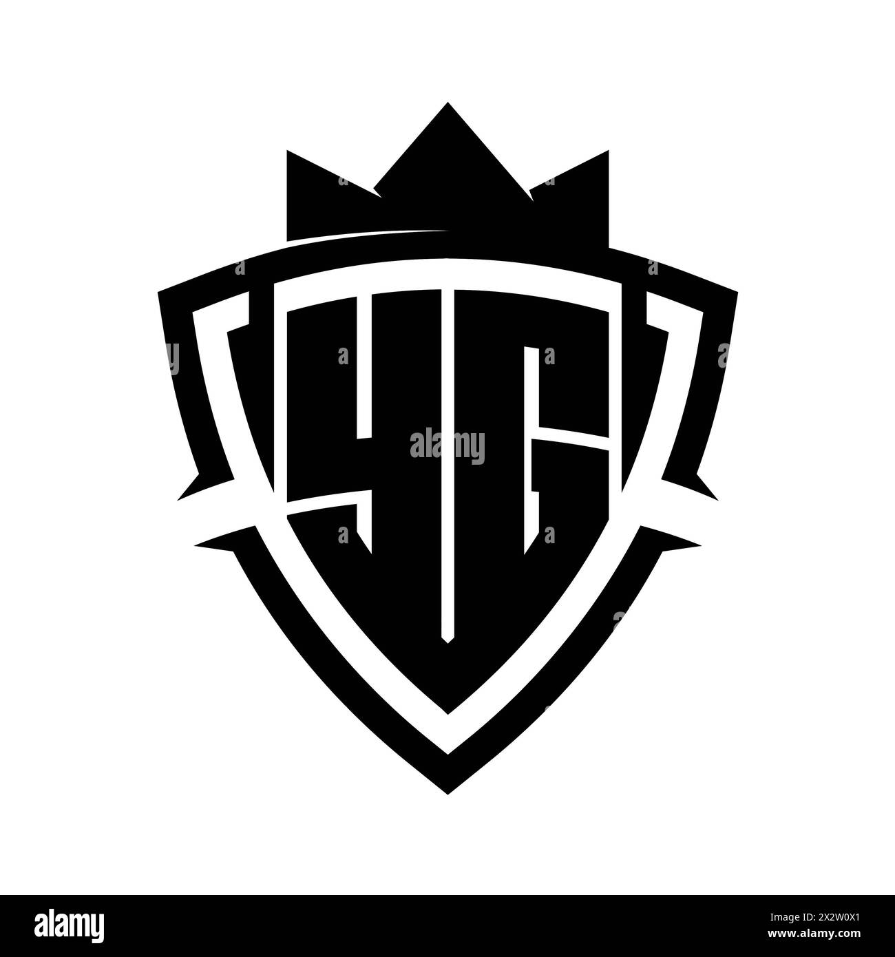 YG Letter bold monogram with triangle curve shield shape with crown ...