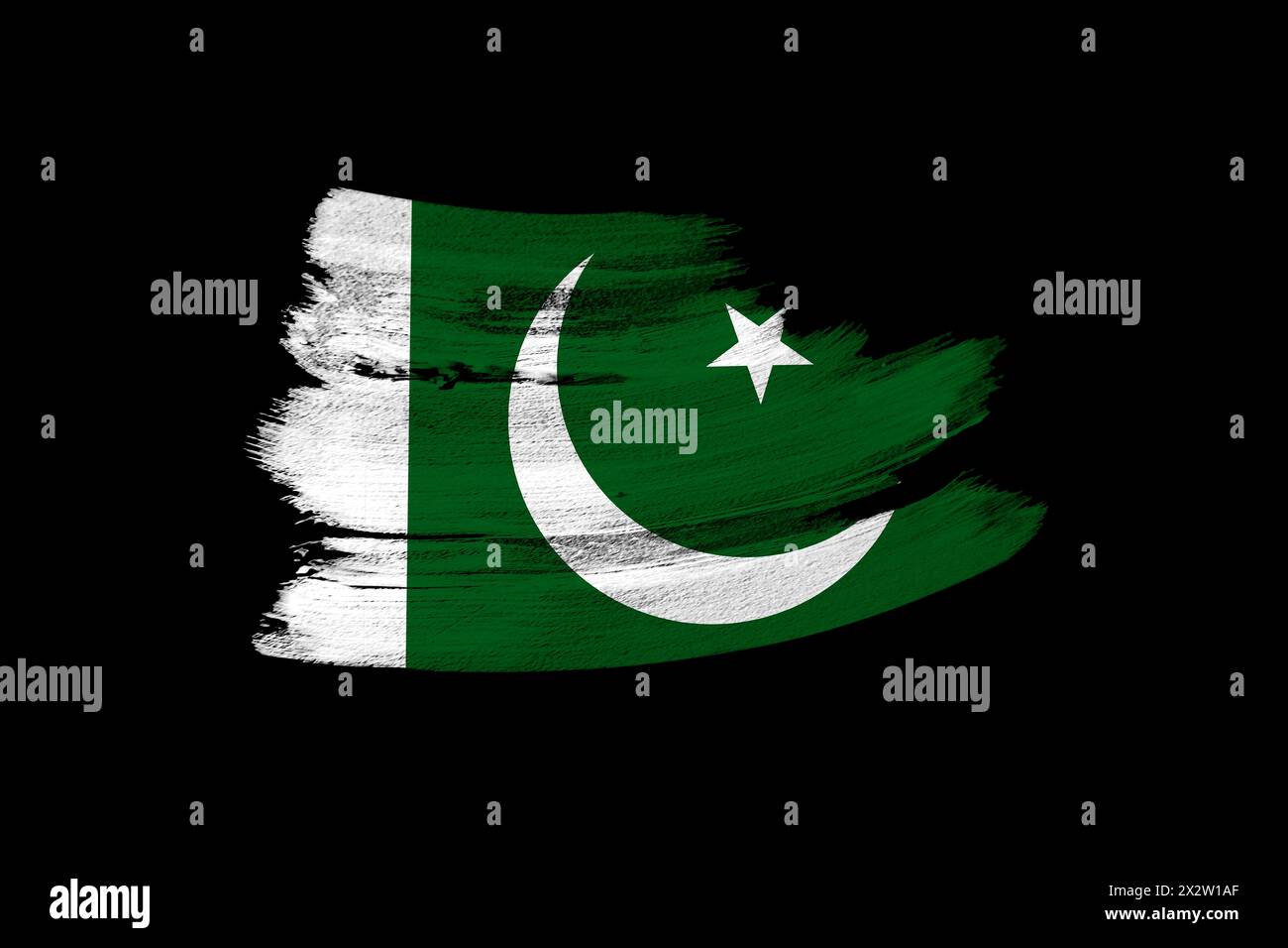 creative national grunge pakistan flag, brushstroke on black isolated ...