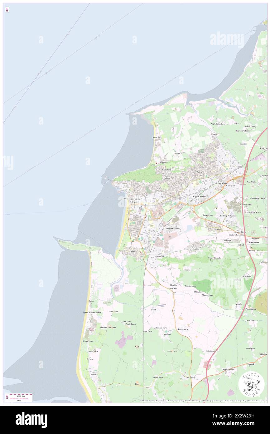 Weston super mare map hi-res stock photography and images - Alamy