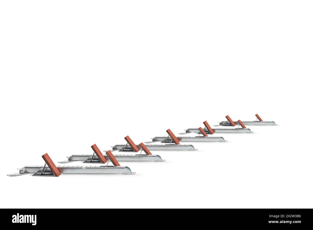 Starting blocks for a running race isolated on white background Stock ...
