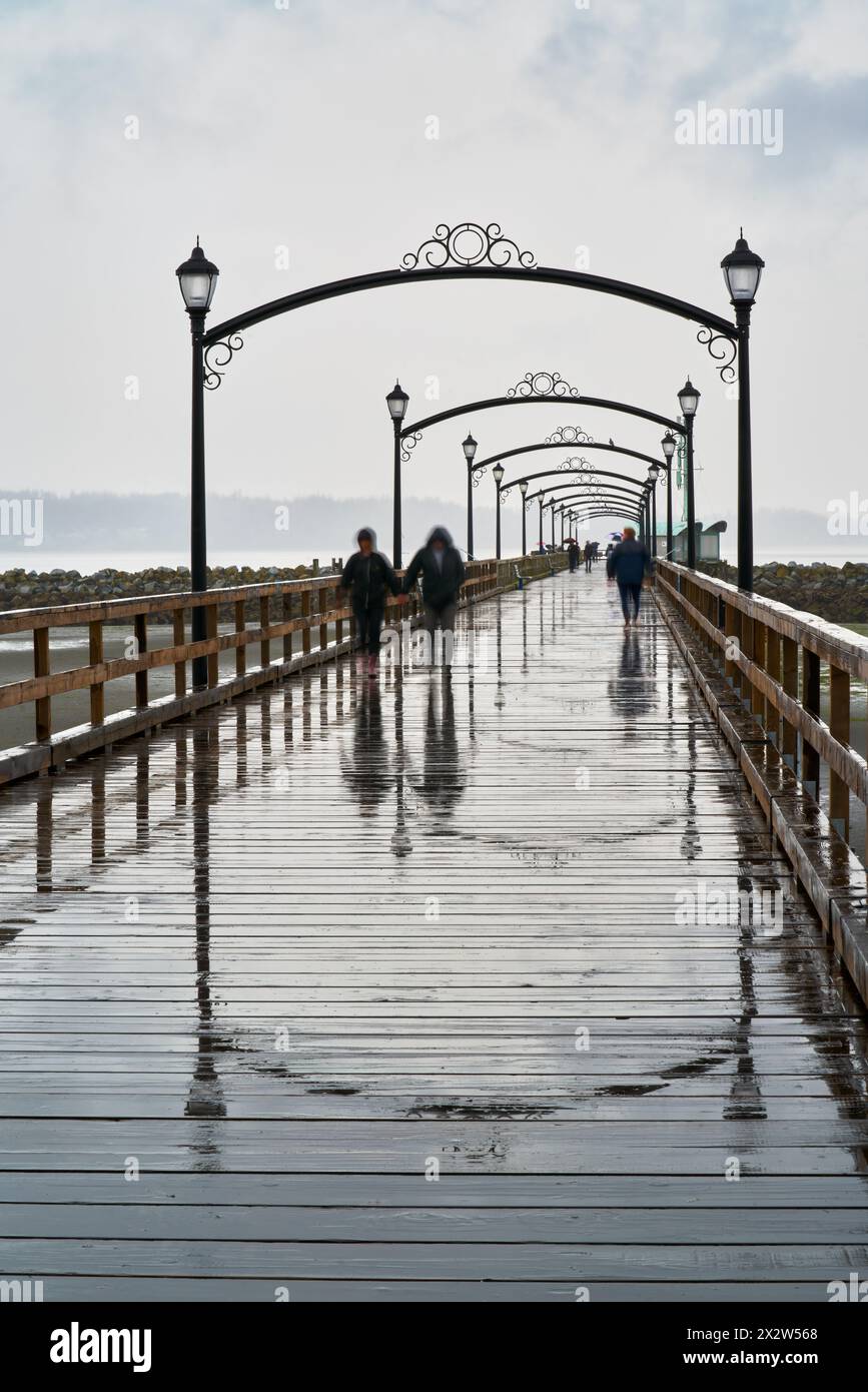 White Rock Pier Rain and Clouds vertical. White Rock Pier in the rain ...