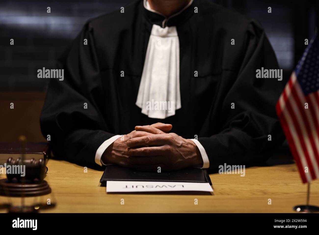 Mature male judge sitting hi-res stock photography and images - Alamy